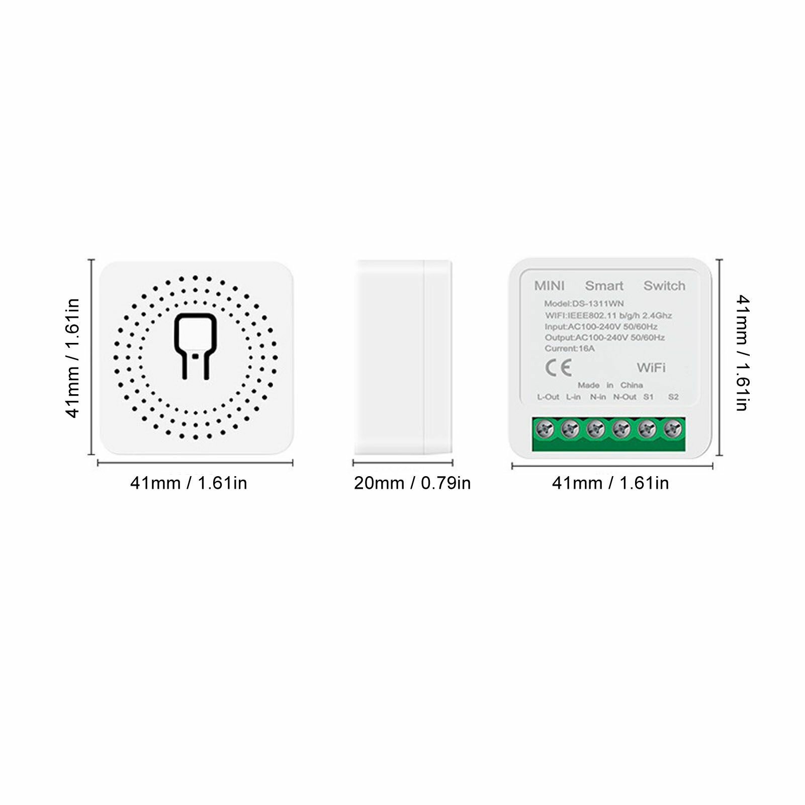 Умное реле 16А 100-240В