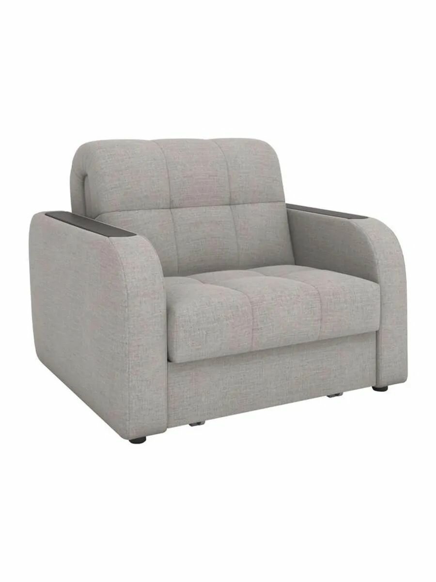 Кресло-кровать Торонто независимый пружинный блок, раскладное, аккордеон, 84х204 см спальное место, Серый, велюр