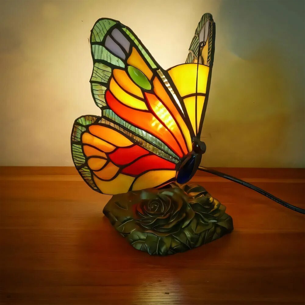 Настольная Лампа Тиффани/Украшение интерьера/форма бабочки/23cm