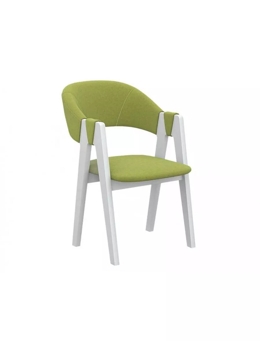 Стул Элегия Василиса Белый / Оливковый, микровелюр, 450 х 480 мм