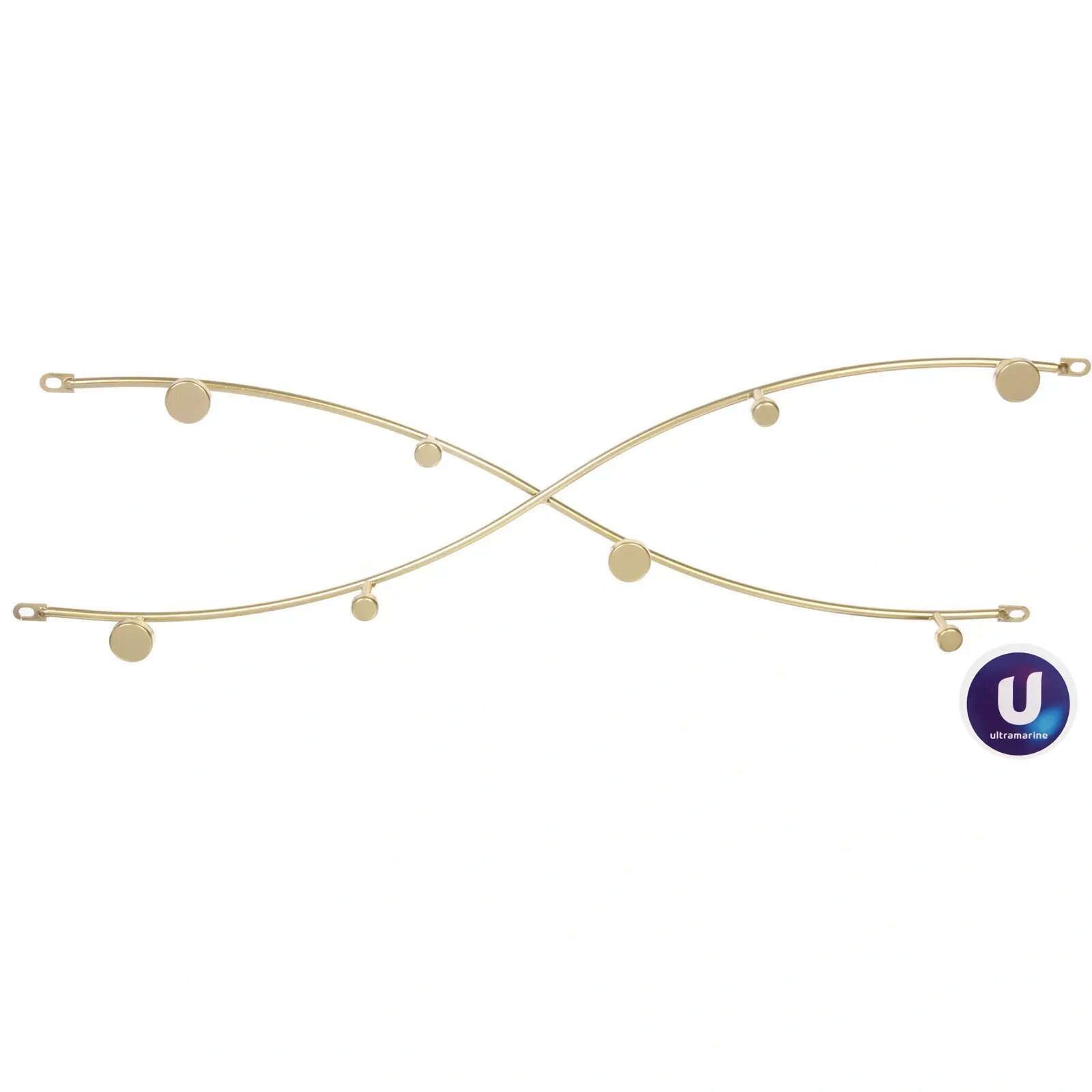 Ключница металлическая 8 крючков «лофт вост», золото, 55х15см, стильный декор