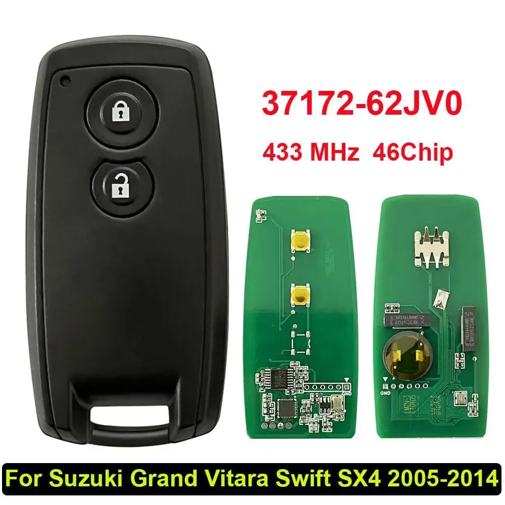 2 кнопки дистанционного ключа автомобиля без ключа 434 МГц ID46 для Suzuki SX4 Grand Vitara 2007 2008 2009 2010 2011 2012 FCC 37172-64J00