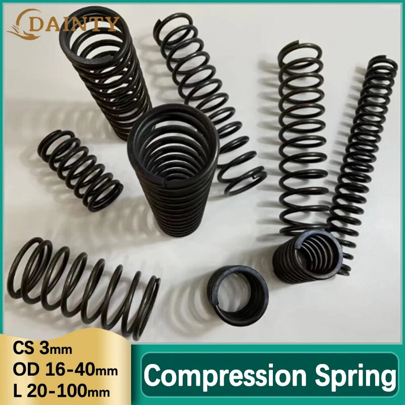 Пружины сжатия из рессорной стали 3х16-40х20-100 мм