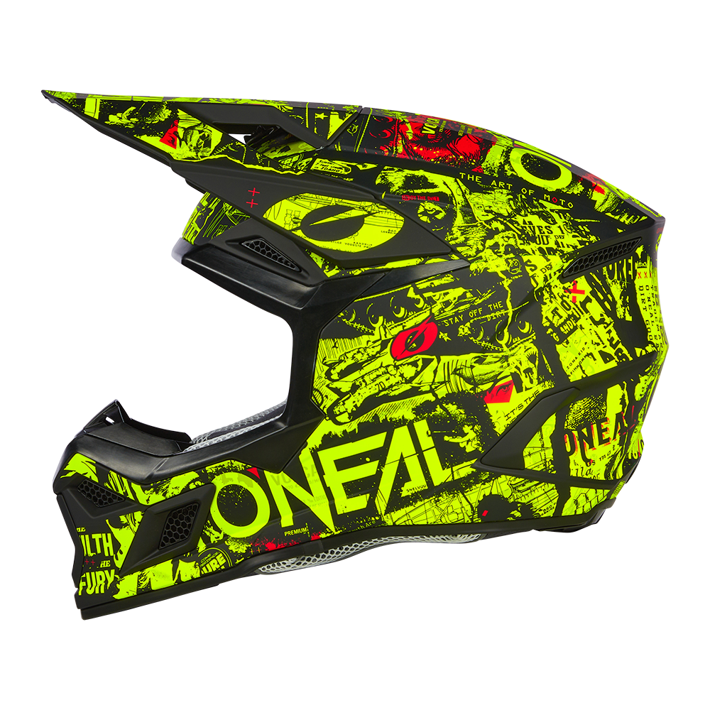 Шлем кроссовый детский O'NEAL 3Series Attack Youth V24, поликарбонат, мат, съемная подкладка, с выкидными щеками