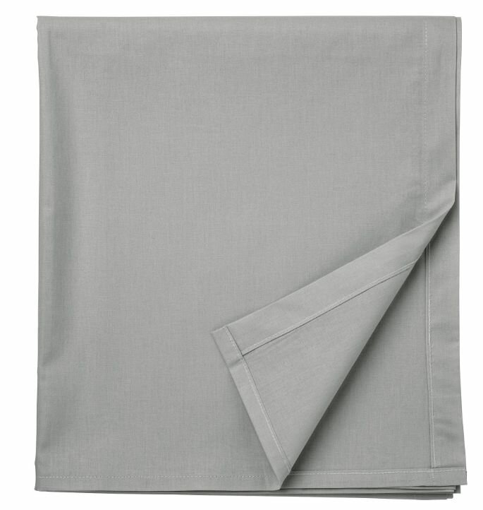 IKEA DVALA, Простыня двуспальная, светло-серая, 240x260 см