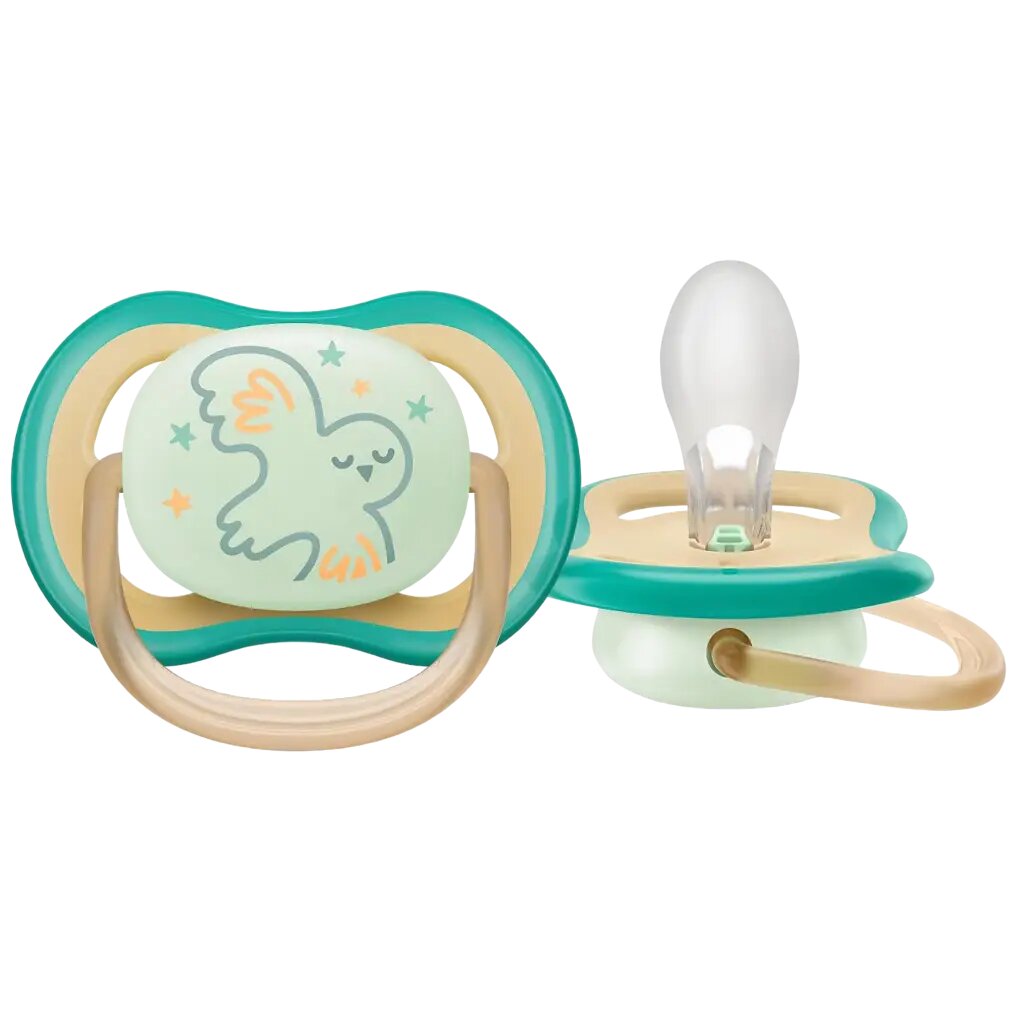 Philips Avent Пустышка светящаяся Ultra Air Night SCF377/01 в комплекте с футляром для хранения и стерилизации 0-6 мес 1 шт