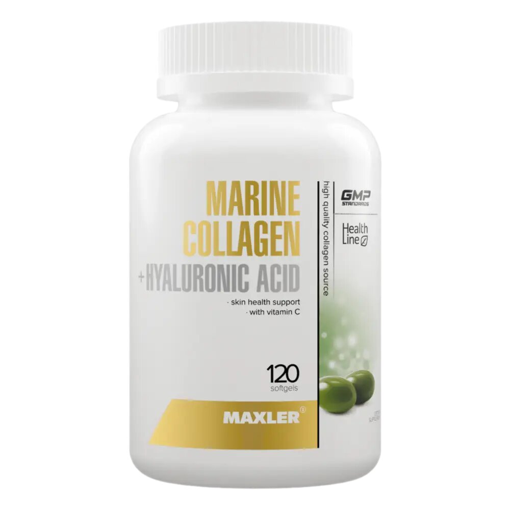 Макслер Морской Коллаген Гиалуроник асид комплекс / Maxler Marine Collagen Hyaluronic Acid Complex капсулы по 975 мг 120 шт