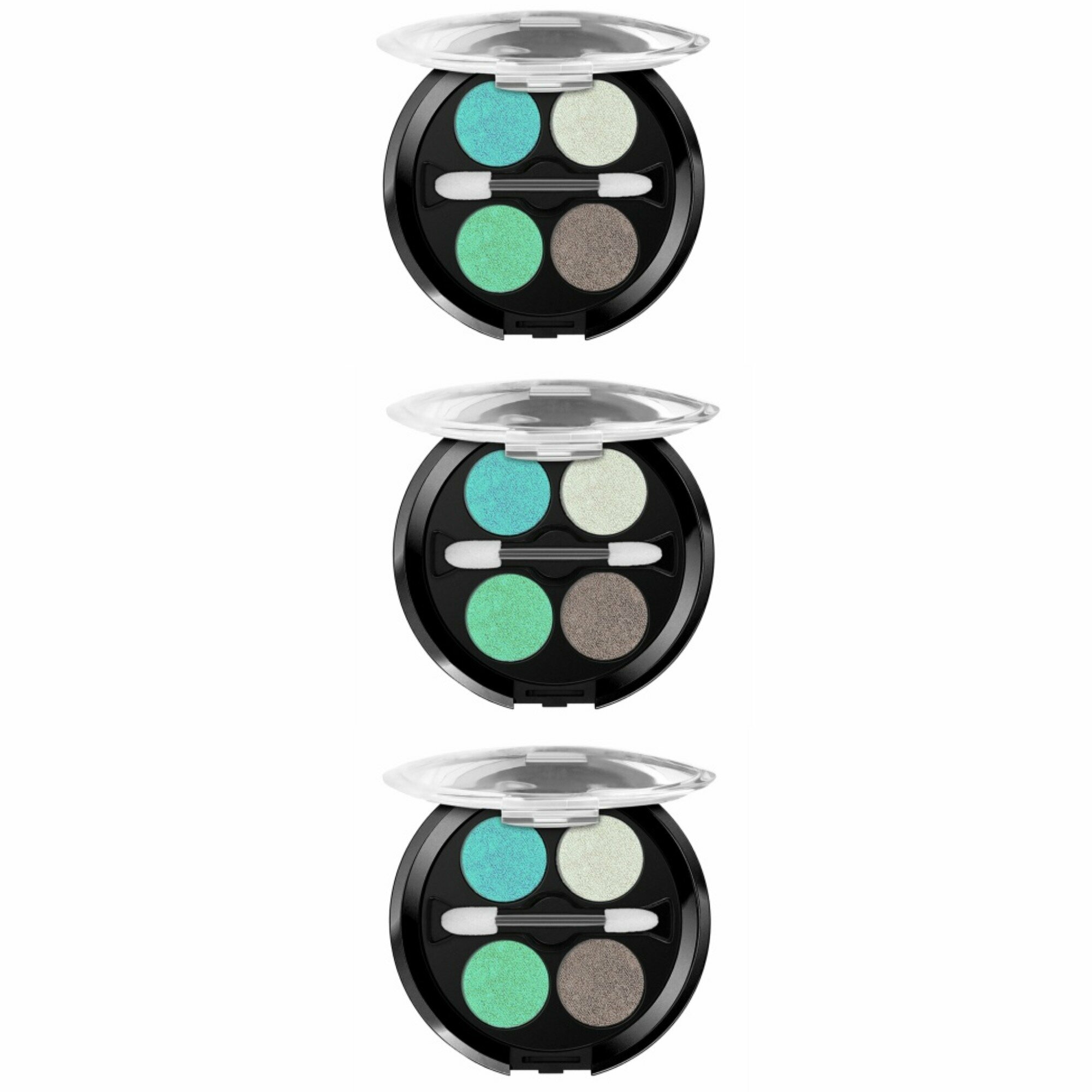 Тени для век BelorDesign, Палетка теней для век, Delicate, 4 цвета, тон 51 Мятно-бирюзовые, 10 г, 3 шт