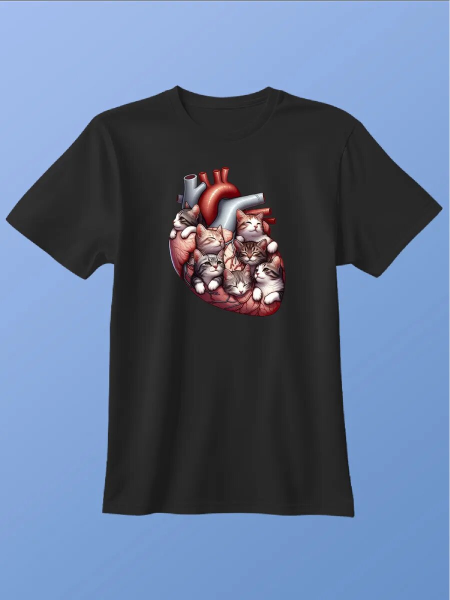 Футболка котики с сердцем