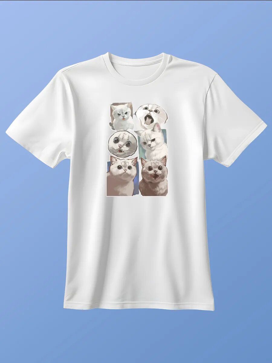 Футболка мемные коты коллаж
