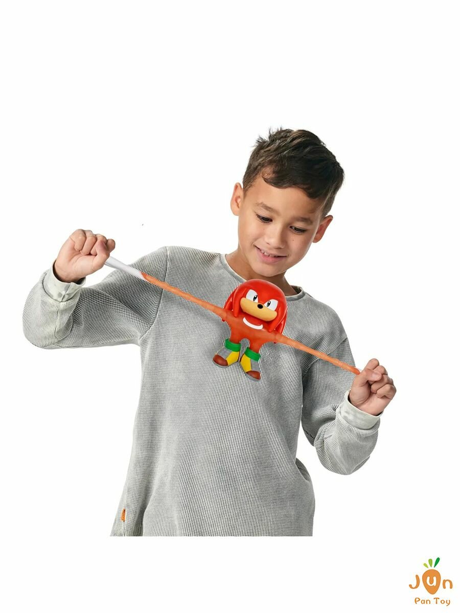 Игрушка Гуджитсу Наклз - растягивай, сжимай, светится в темноте. Отличный подарок на день рождения! / Heroes of Goo Jit Zu Sonic The Hedgehog Unstoppable Surge Knuckles