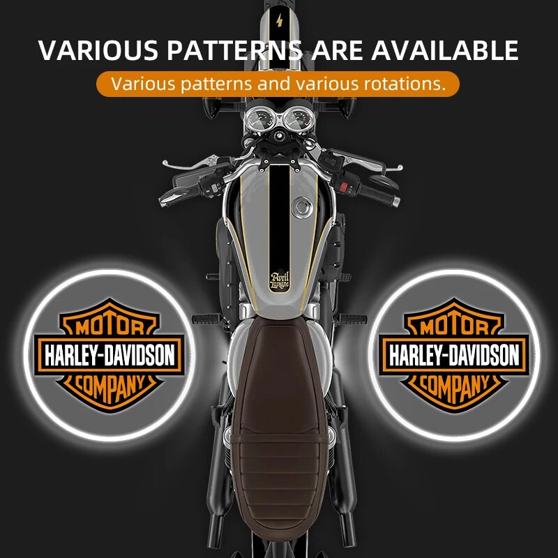 Мотоциклетный лазерный светодиодный проектор с логотипом, беспроводной ночник для мотоцикла, 2pcs