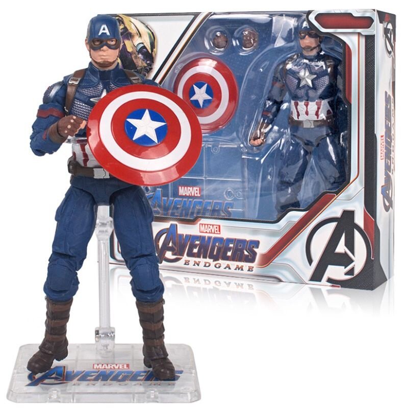 Фигурка капитан америка коллекционная с подвижными суставами и кронштейном, капитан