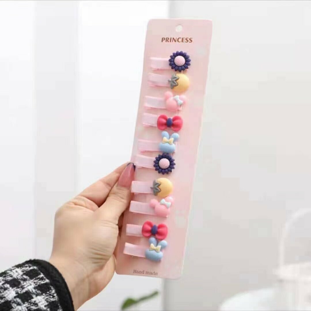 10 пксы Гвоздики для волос девочек, аксессуары для волос Многоцветные, темы цветов Розовый, Фиолетовый, Желтый, материал Резинка, Пластик, для новорожденных, грудных детей, маленьких девочек, подростков, повседневное ношение, особые случаи