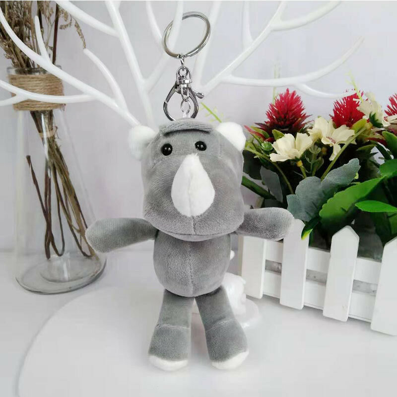 Игрушка ключница whimsical animal plush, мягкий лев и слон, подарок для детей, слон, серый