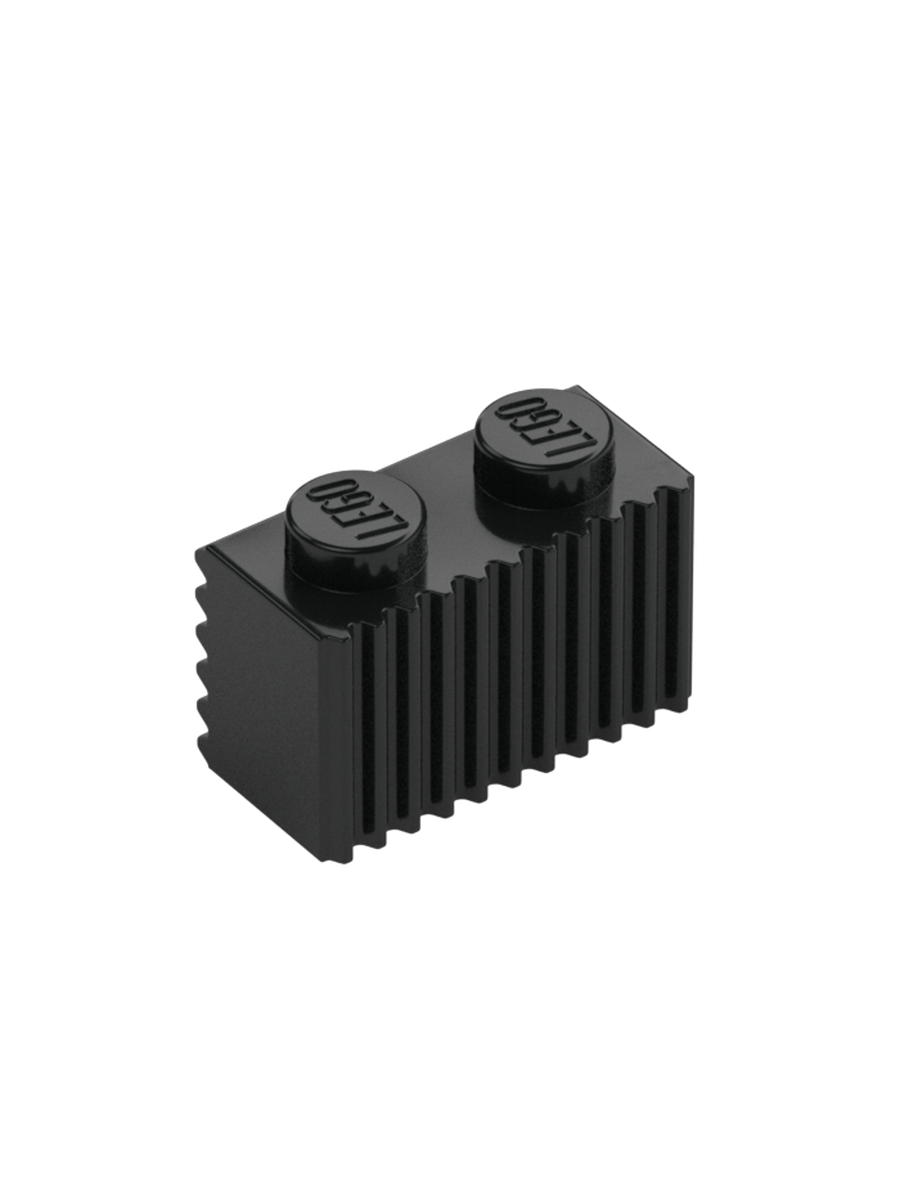 Деталь Lego Brick, Modified 1 x 2 with Grille / Fluted Profile (2877)