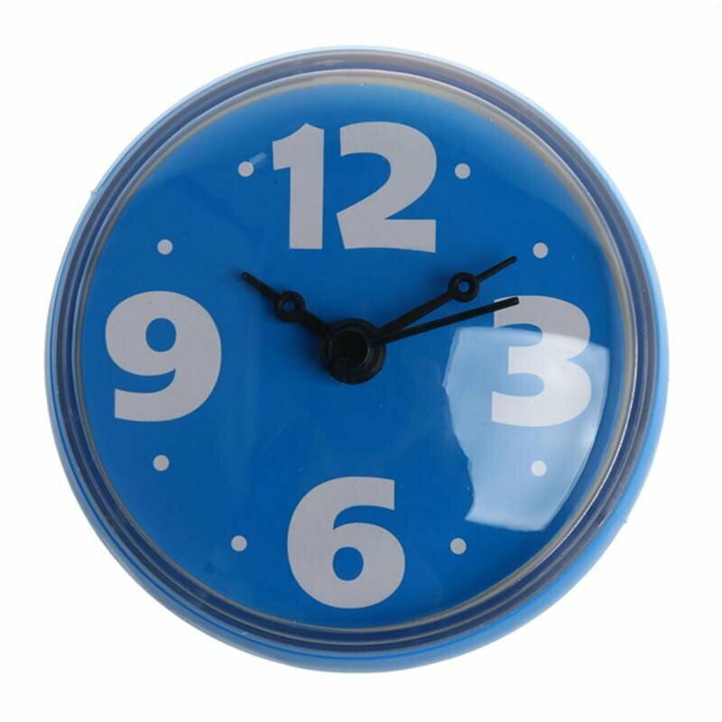 Водонепроницаемые 2,75' часы для ванной комнаты, душа, прозрачные, с присоской, для домашнего декора, синие