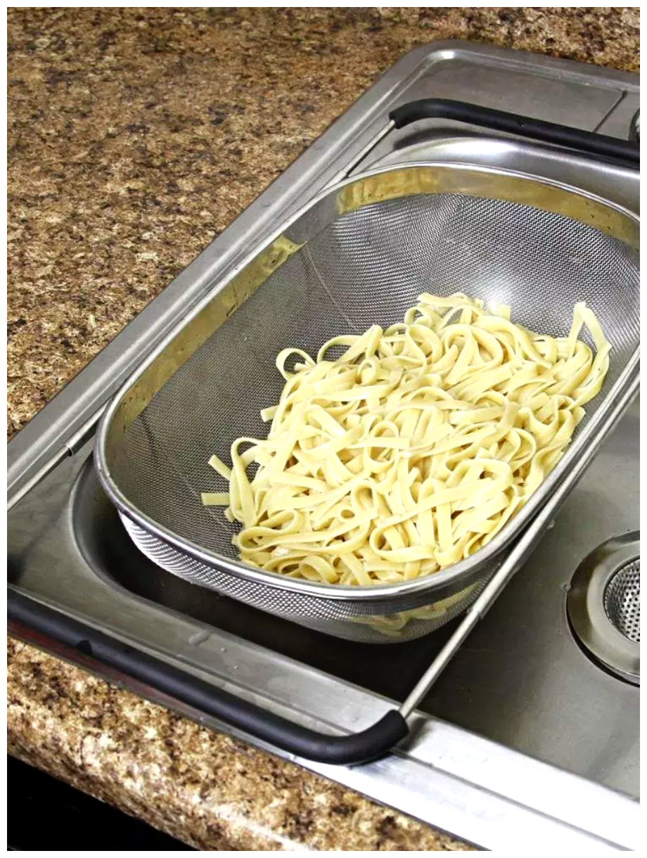 Дуршлаг-сито на раковину с выдвижными ручками, размер 34*24 см, дуршлаг на мойку, дуршлаг металлический, корзина для мытья овощей и фруктов CGPro