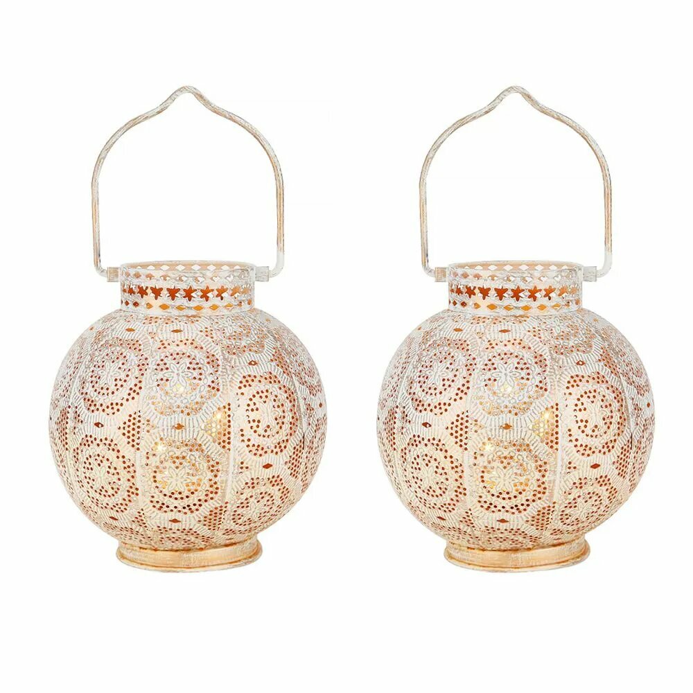 Набор из 2 марокканских декоративных ламп, высотой 7', работающих на батарейках, беспроводные лампы