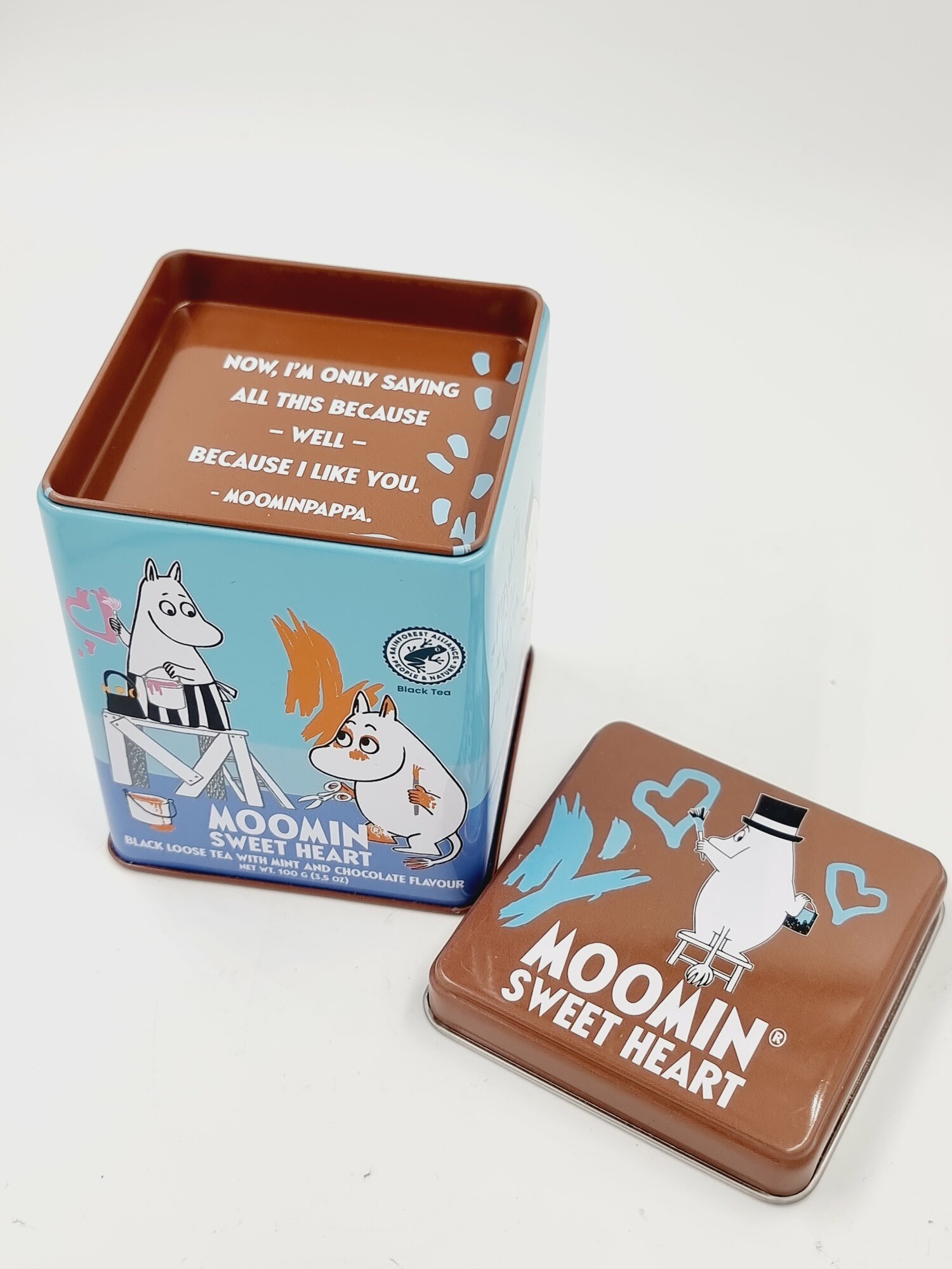 Черный чай Nordqvist Moomin Sweet Heart -Мумин милое сердце с мятой, шоколадом и лакрицей 100 г (из Финляндии)