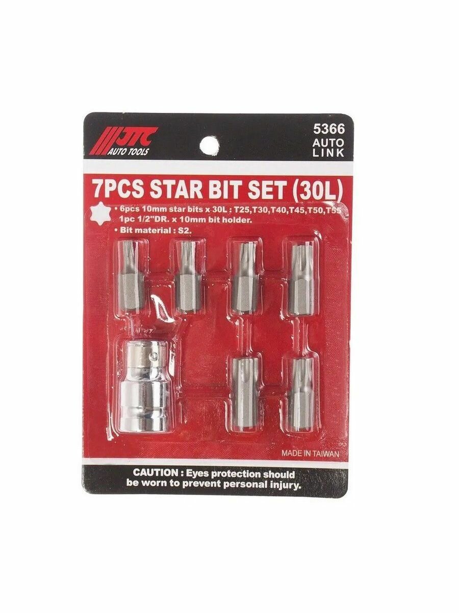 Набор бит JTC5366, 1/2", TORX, 7 шт