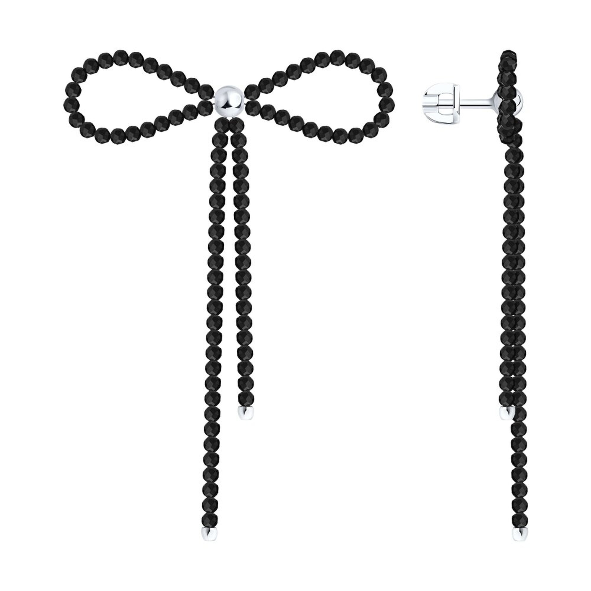 Серьги пусеты, серебро, 925 проба, родирование, шпинель