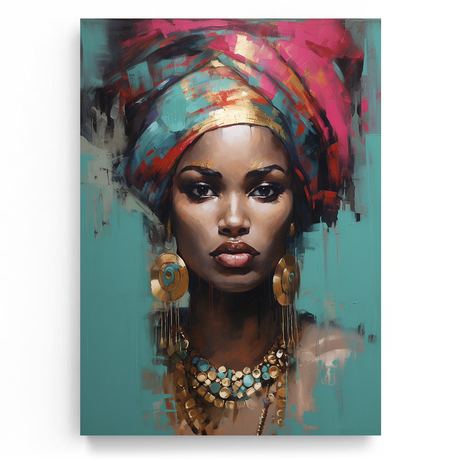 Картина на стену для интерьера - "Африканская женщина, негритянка, лицо девушки", 30х40 см.