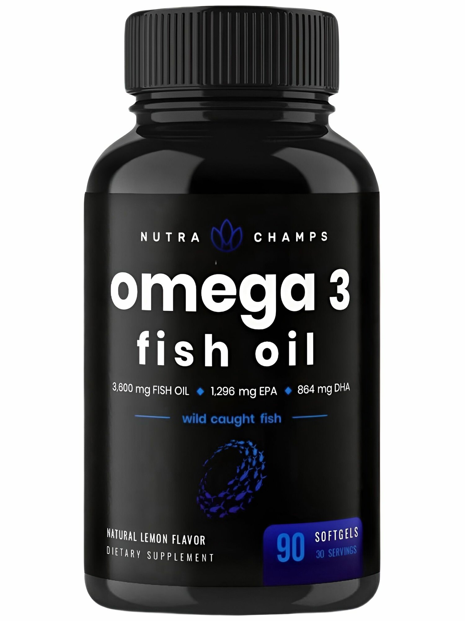Омега 3 Nutra Champs рыбий жир 3600 мг 90 капсул, для сердца, сосудов и зрения