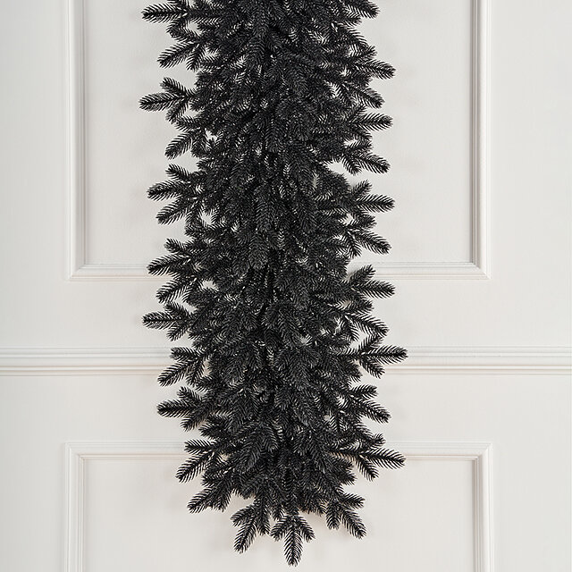 Хвойная гирлянда Рождественская черная 150*35 см, литая 100%, Max Christmas (Макс Кристмас), ГЧР35