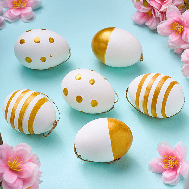 Пасхальные украшения Яйца Дольче 6 см, 6 шт, натуральная скорлупа, Due Esse Christmas, XPA21000231-2