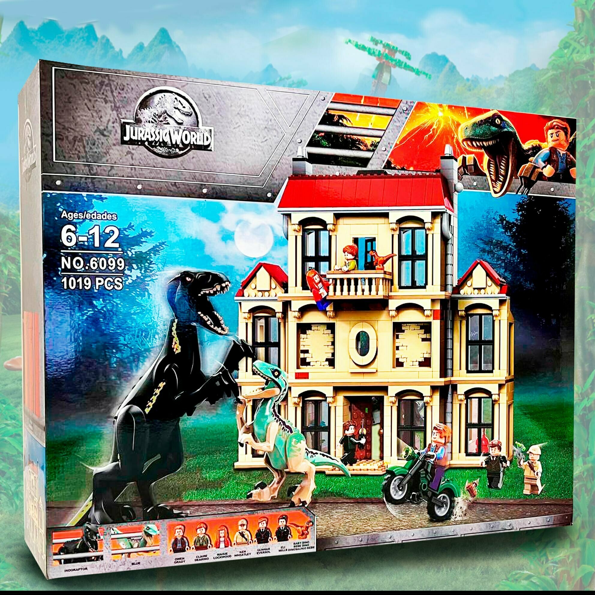 Конструктор Нападение индораптора на Локвуд 1019 деталей