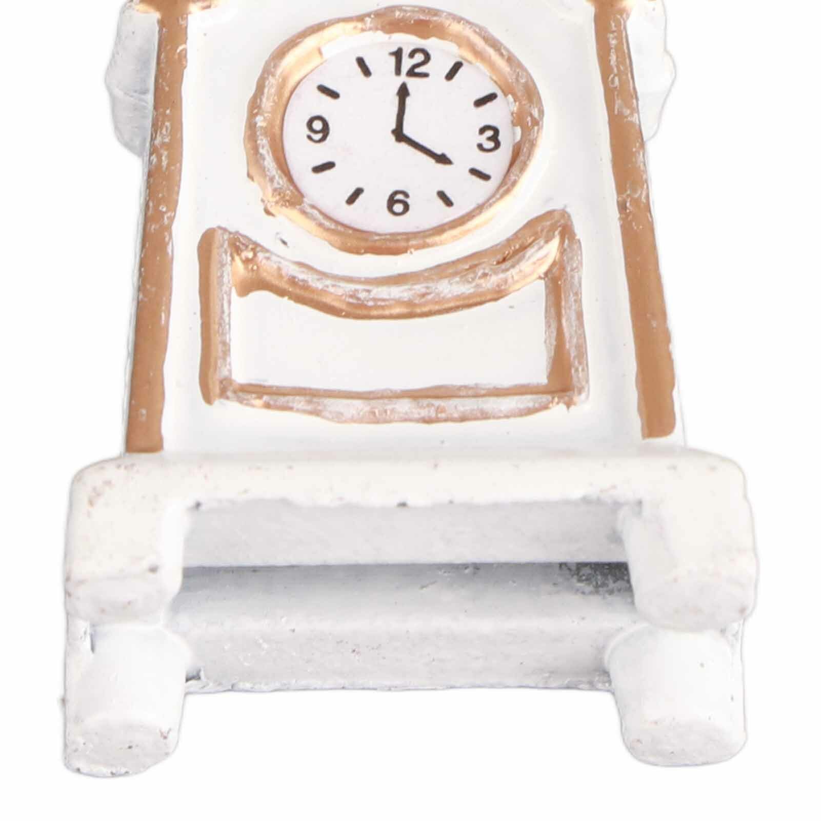 Настольные часы для кукольного домика в масштабе 1:12, белые, изысканные миниатюрные часы, мебель, декоративные аксессуары.
