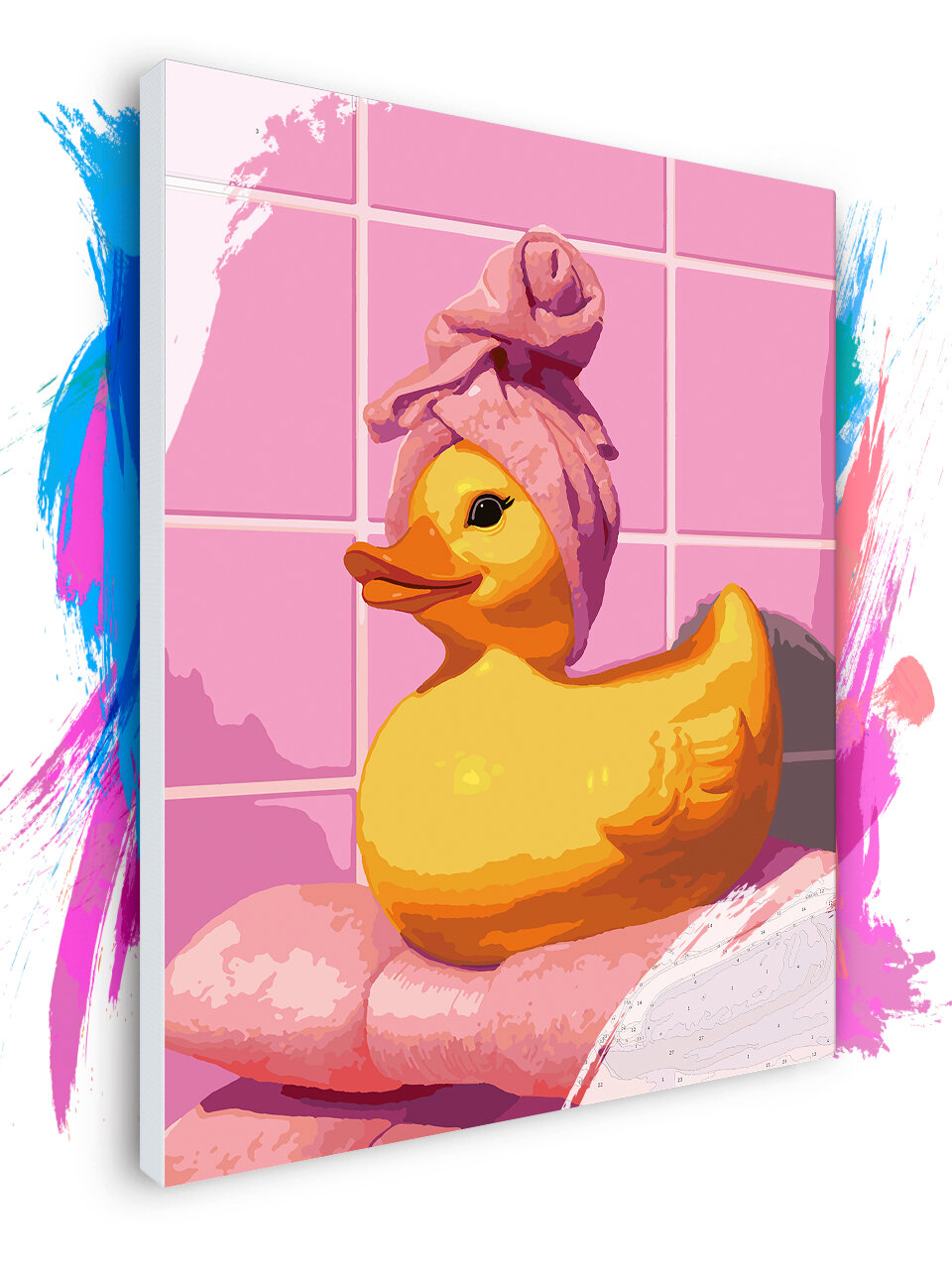 Картина по номерам на холсте Уточка в розовой ванной, 40 х 50 см
