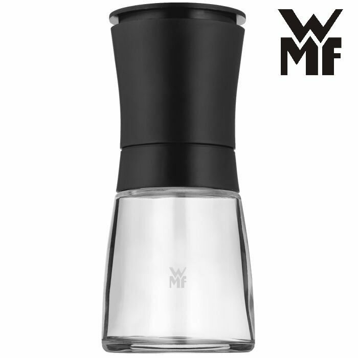 Мельница для специй Wmf, стекло/пластик, 14см, черная, с крышкой