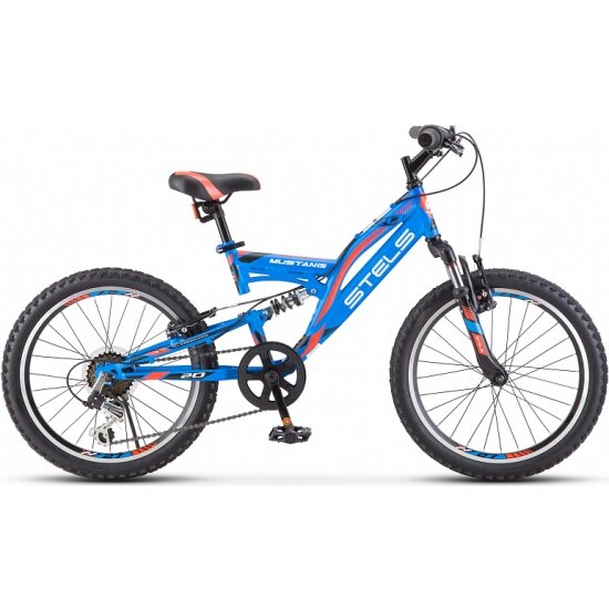 Stels Детский велосипед 20" Mustang V Z010 (рама 13) (6-ск.) (Двухподвес) Синий 2025 (М)