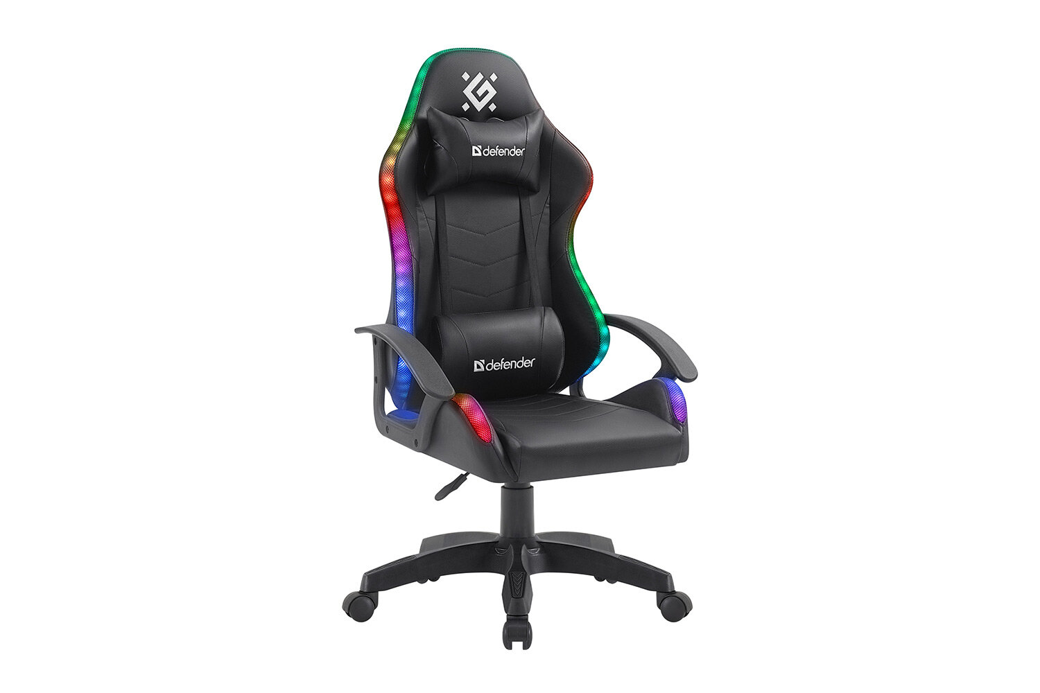 Кресло игровое с RGB подсветкой DEFENDER Factor X 64045, 64х114х64 см, цвет чёрный