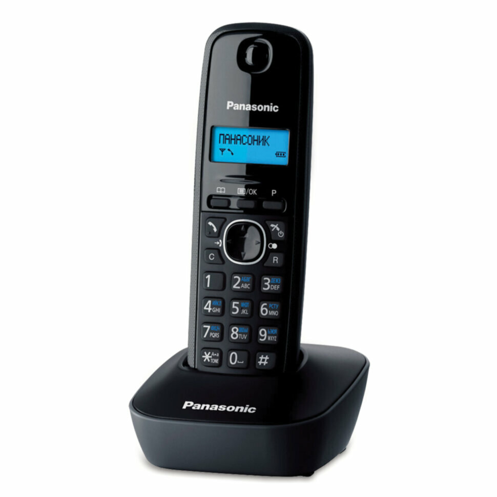 Радиотелефон PANASONIC KX-TG1611RUH, память 50 номеров, АОН, повтор, часы/будильник, серый, 260482