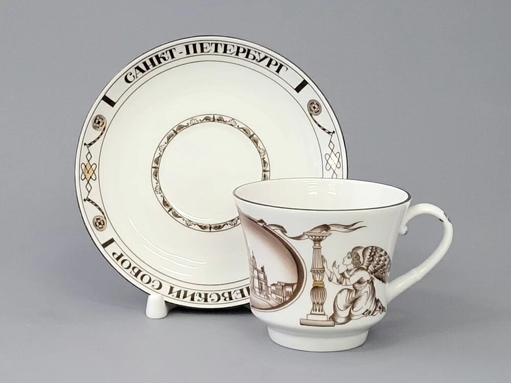 Чайная пара "Исаакиевский собор" форма Банкетная , Императорский фарфоровый завод, 220 мл
