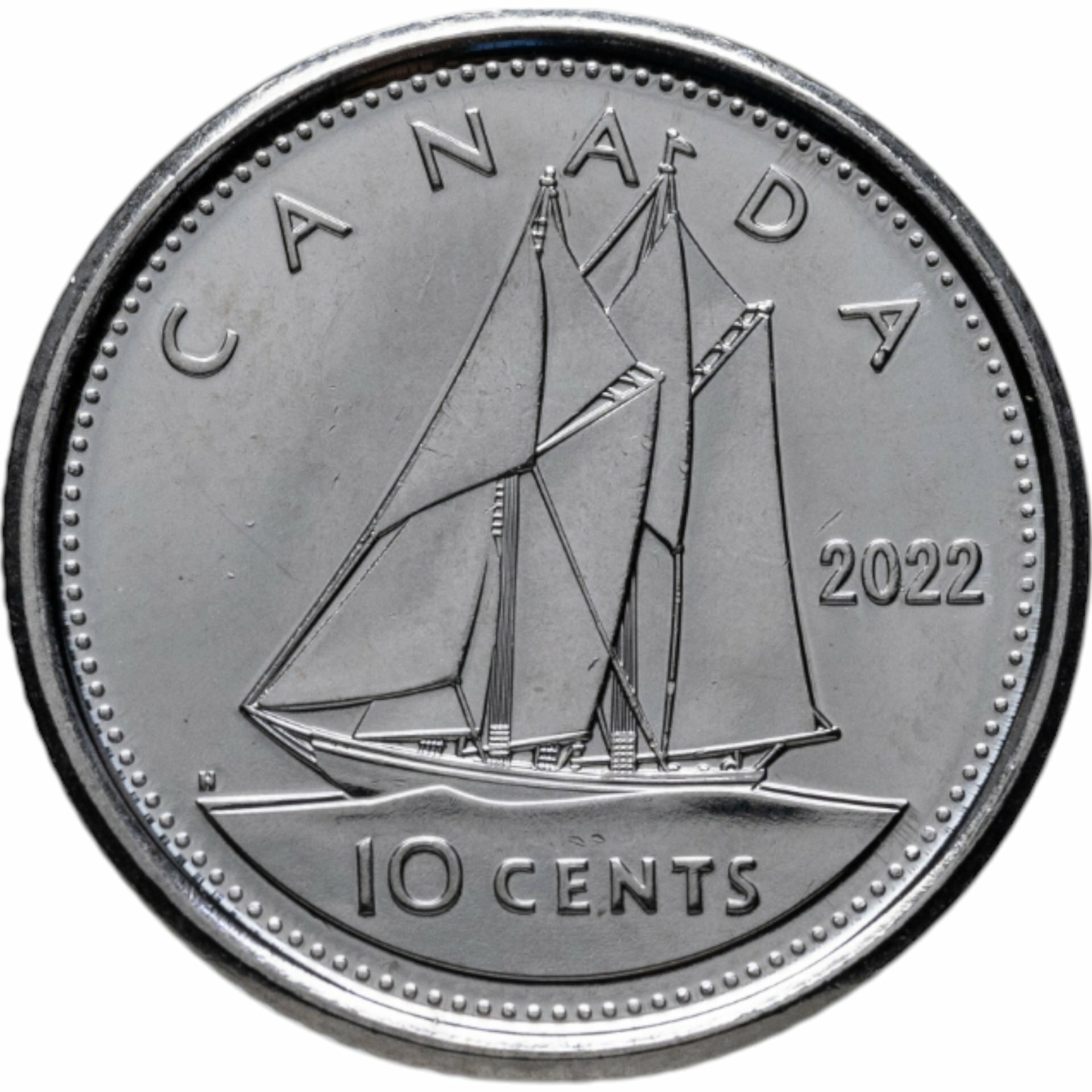 Канада 10 центов cents 2022, Никель, в сохранности UNC
