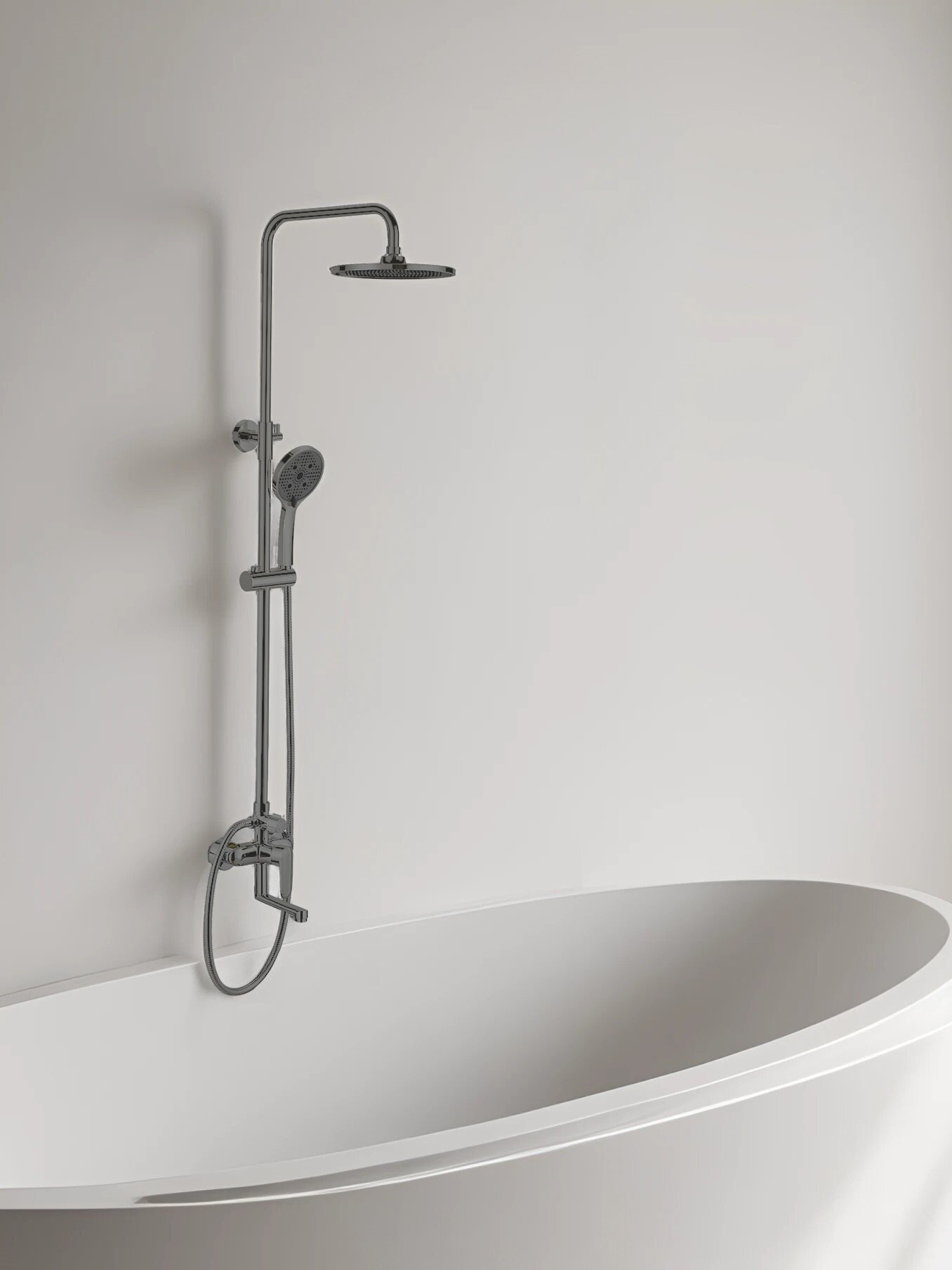 Душевая система со смесителем ESKO ST205LGGM, тропический душ Lagos Gun Metal