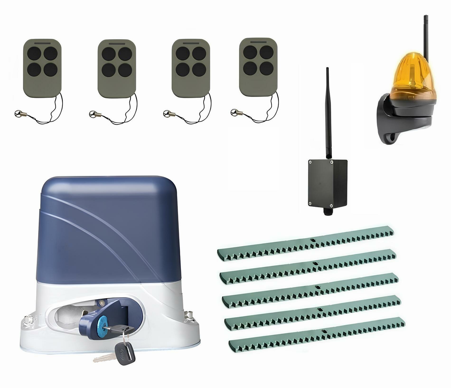 Автоматика для откатных ворот KSL-800 KIT-LK5-BT-Т4, комплект: привод, 4 пульта, Bluetooth-модуль, лампа, 5 реек