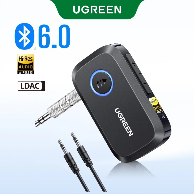 UGREEN Bluetooth 6.0 аудиоадаптер 3.5 мм