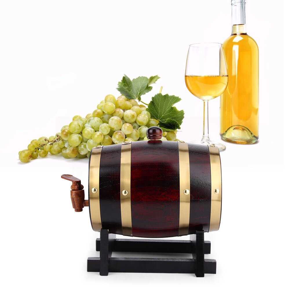 1,5 л винтажная дубовая деревянная бочка для вина, бочонок, ведро, аксессуары для пивоварения для домашнего использования