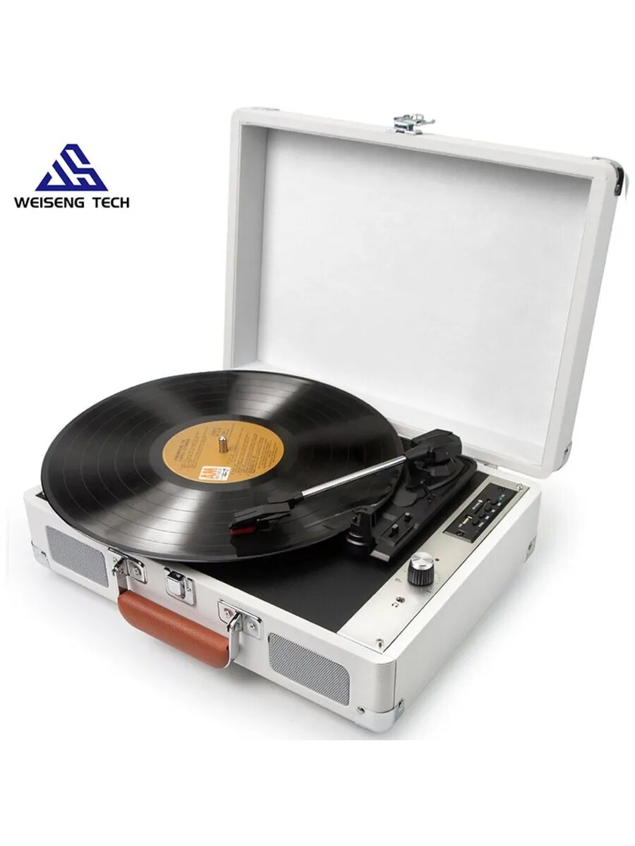 Виниловый проигрыватель с Bluetooth LP-160B Проигрыватель виниловых пластинок в стиле ретро, белое