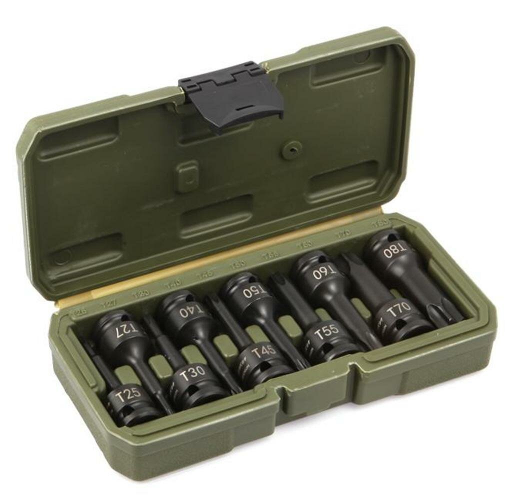 Набор бит-головок ударных TORX 1/2", 10 шт, Дело Техники, 664280