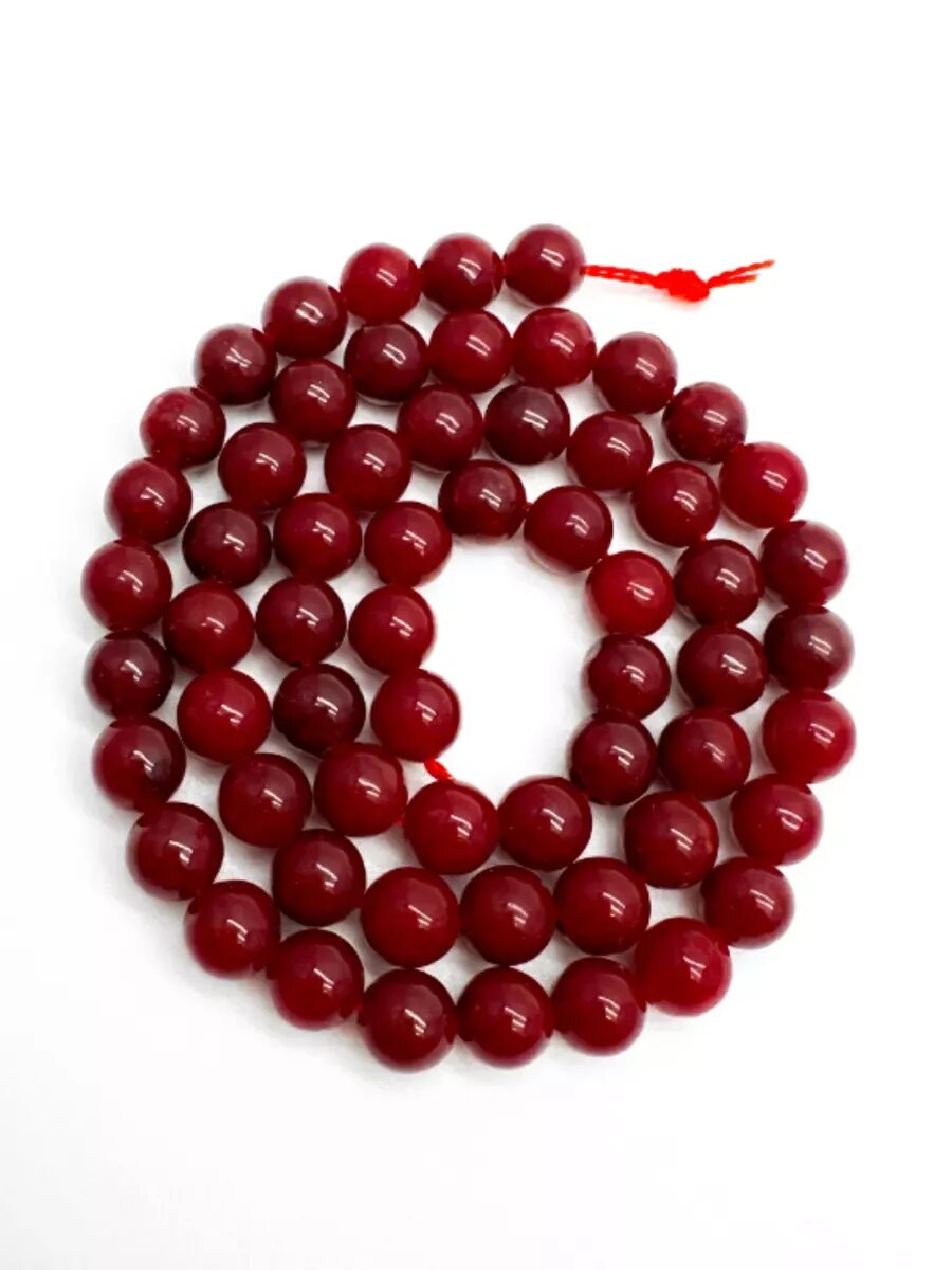 1105 Агат природные камни для рукоделия бордовый 6 мм 1 нить