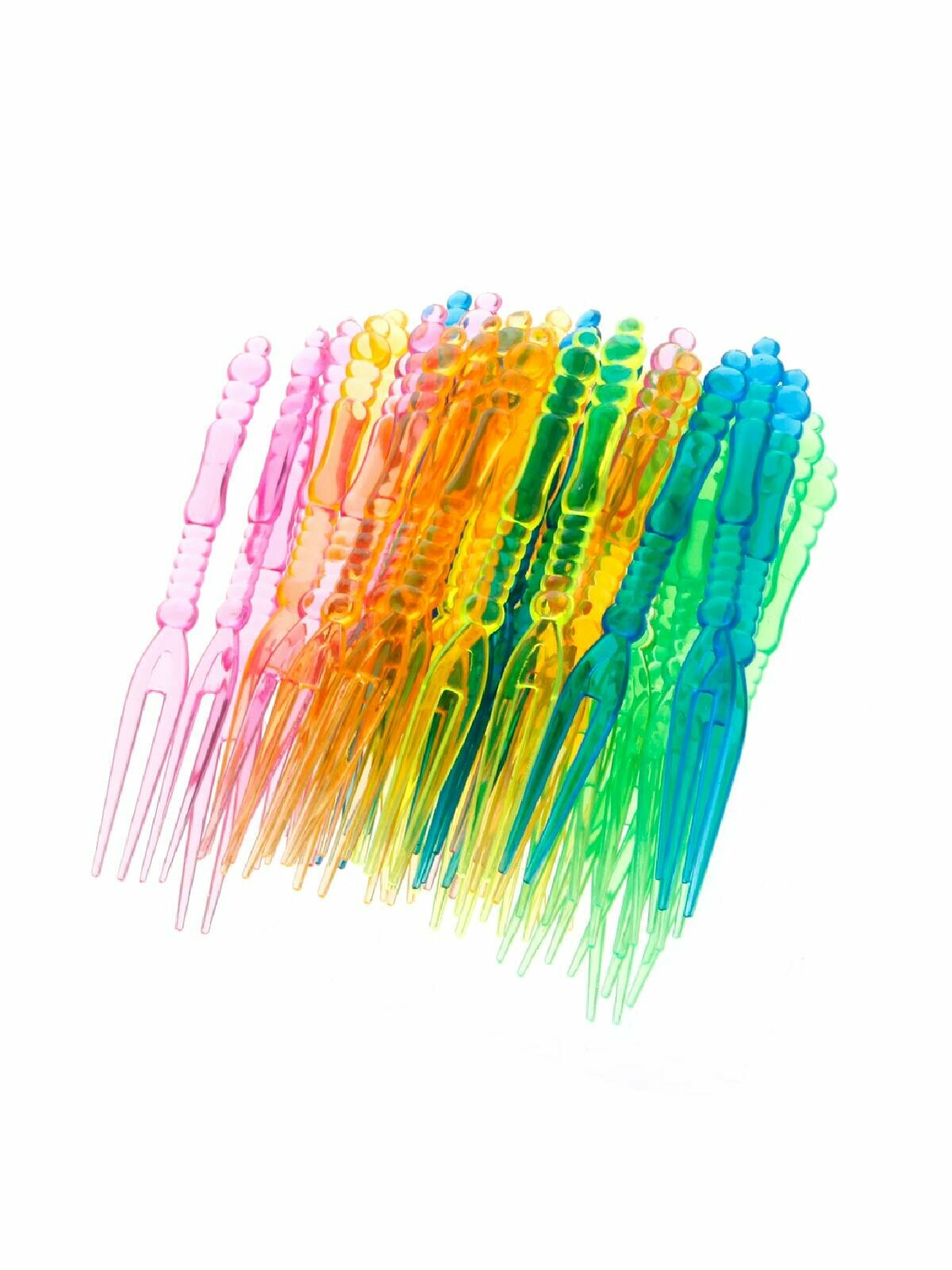 Одноразовые пластиковые вилки для фруктов, 50 шт, фруктовые зубочистки, бэнто-ланчи для кемпинга на природе, барбекю, палочки для жарки еды