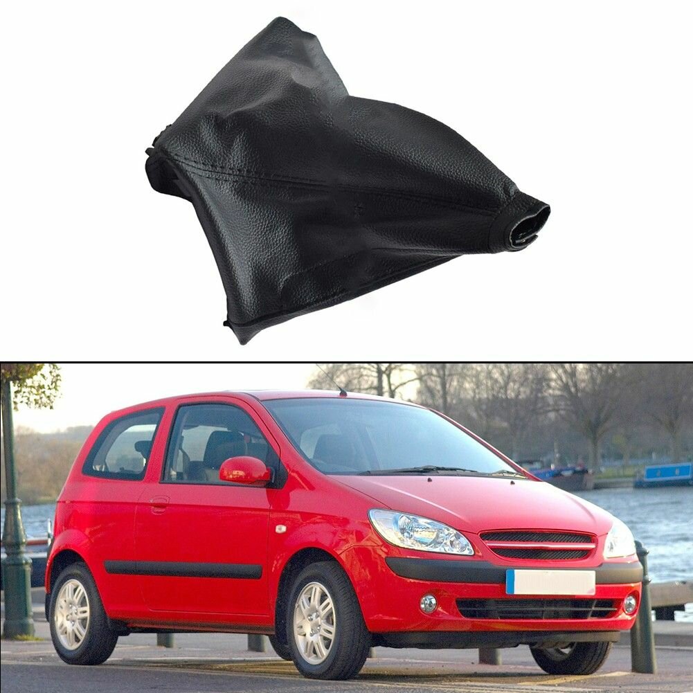 Чехол на рычаг переключения передач Hyundai Getz 2002-2010 — из искусственной кожи, черный, быстрая установка.