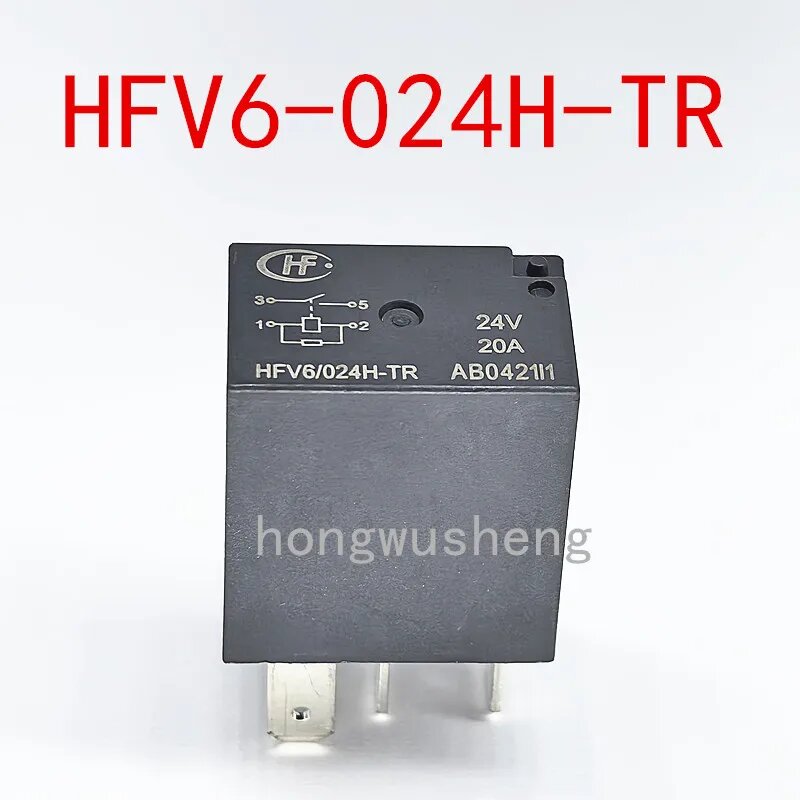 1 шт, HFV6-024H-TR DC24V, автомобильное реле 20A, 4 контакта