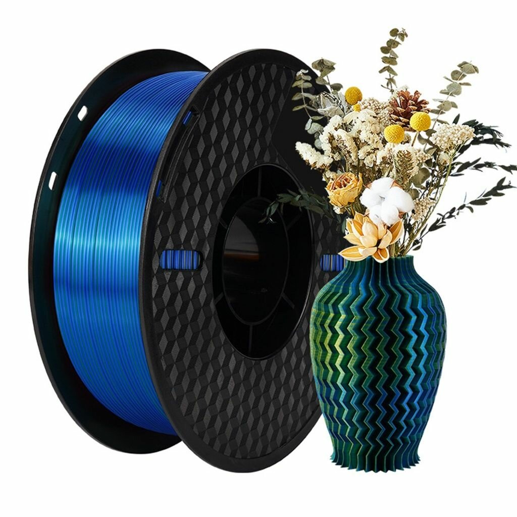 Расходные материалы для 3D-печати PLA silk трех цветов- желтого, синего и зеленого